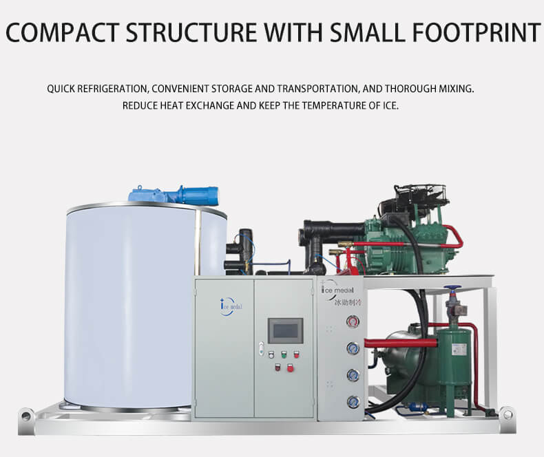 Icemedal IMF10 10 Tons Per Day Flake Ice Making Machine for Aquatic Goods